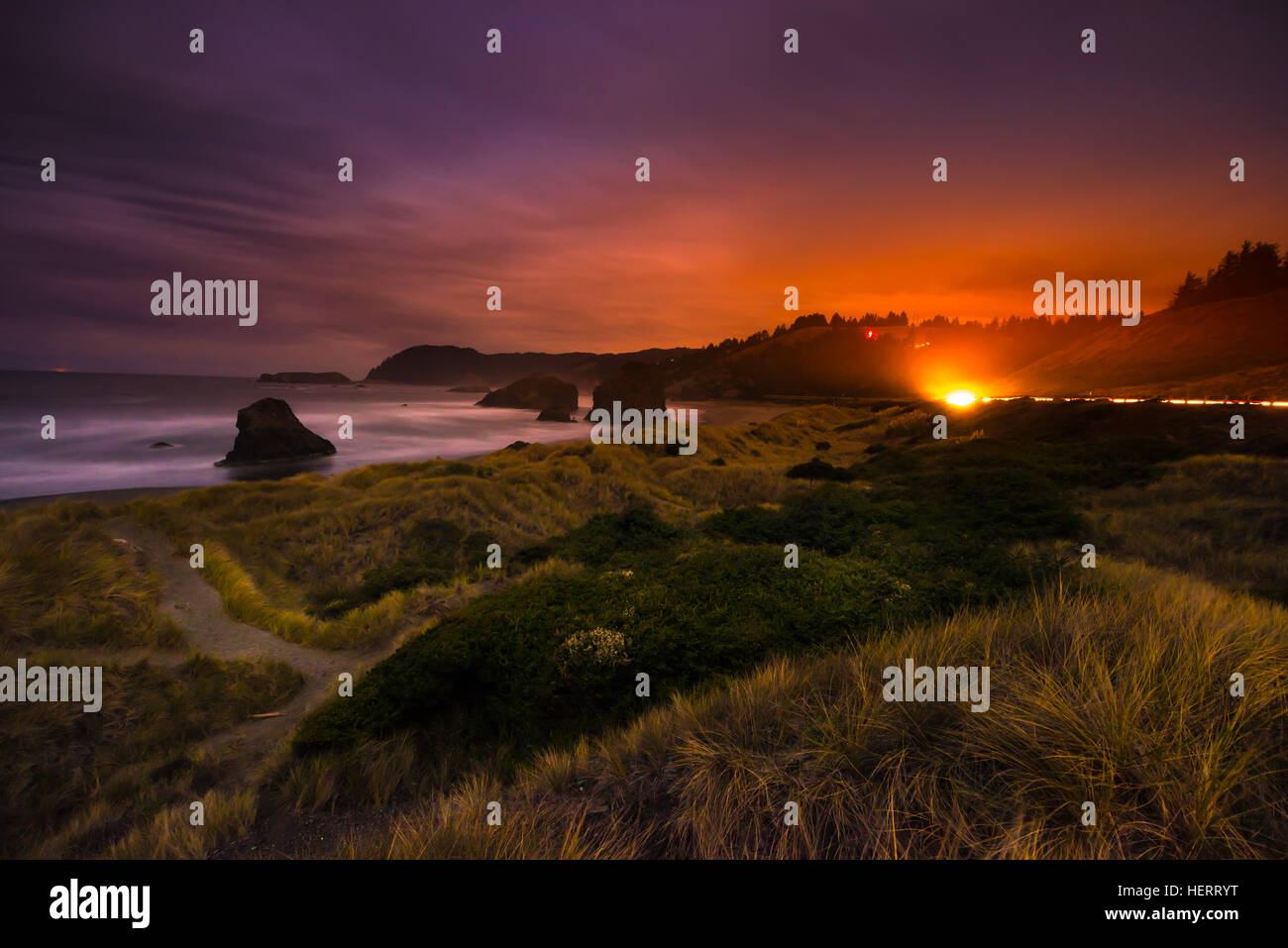Oregon Coast Beach at night near highway 101 Stock Photo - Alamy
