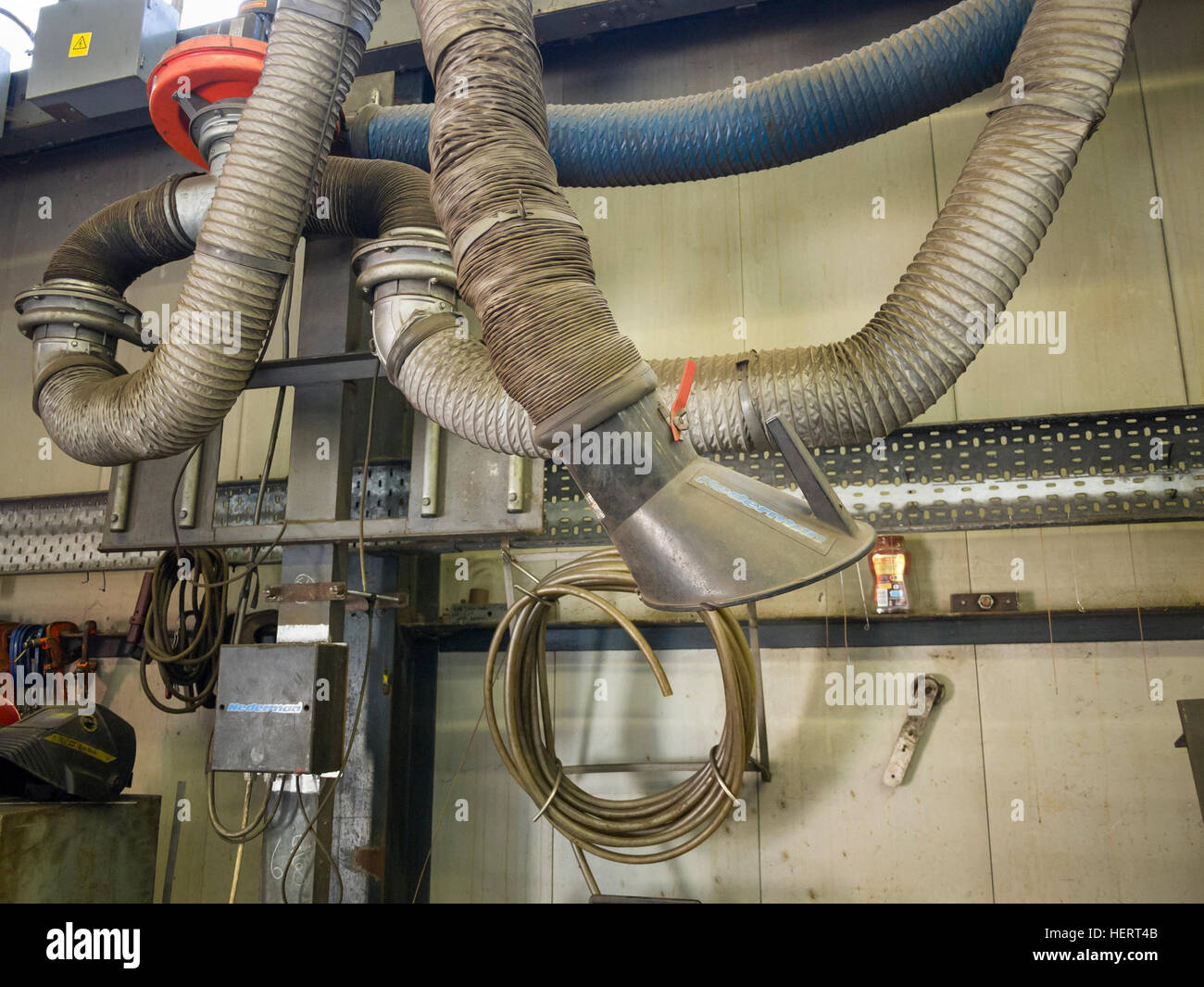 heavy engineering workshop gas fumes extraction equipment Stock Photo ...