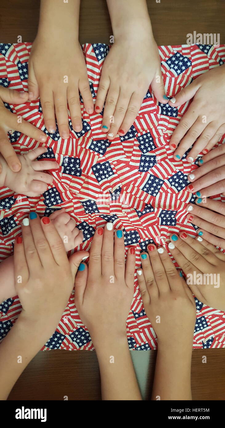 Fourth of july hands Stock Photo - Alamy
