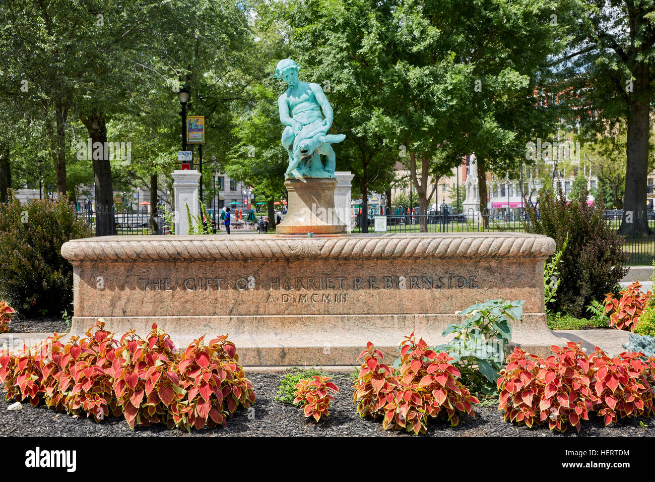 Burnside Fountain, Turtle Boy by Henry Bacon, Worcester, MA, USA Stock ... Burnside Fountain, Turtle Boy by Henry Bacon, Worcester, MA, USA Stock ...