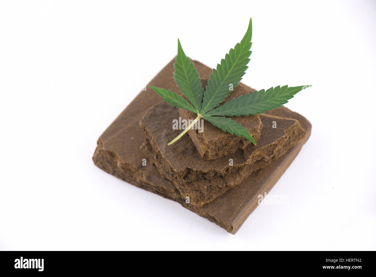 Blocks of hashish, a medical marijuana concentrate isolated on white ...