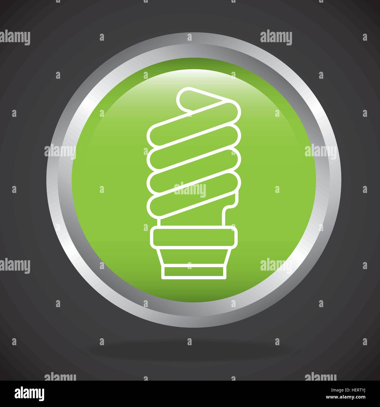 button with green bulb light icon over black background. colorful ...