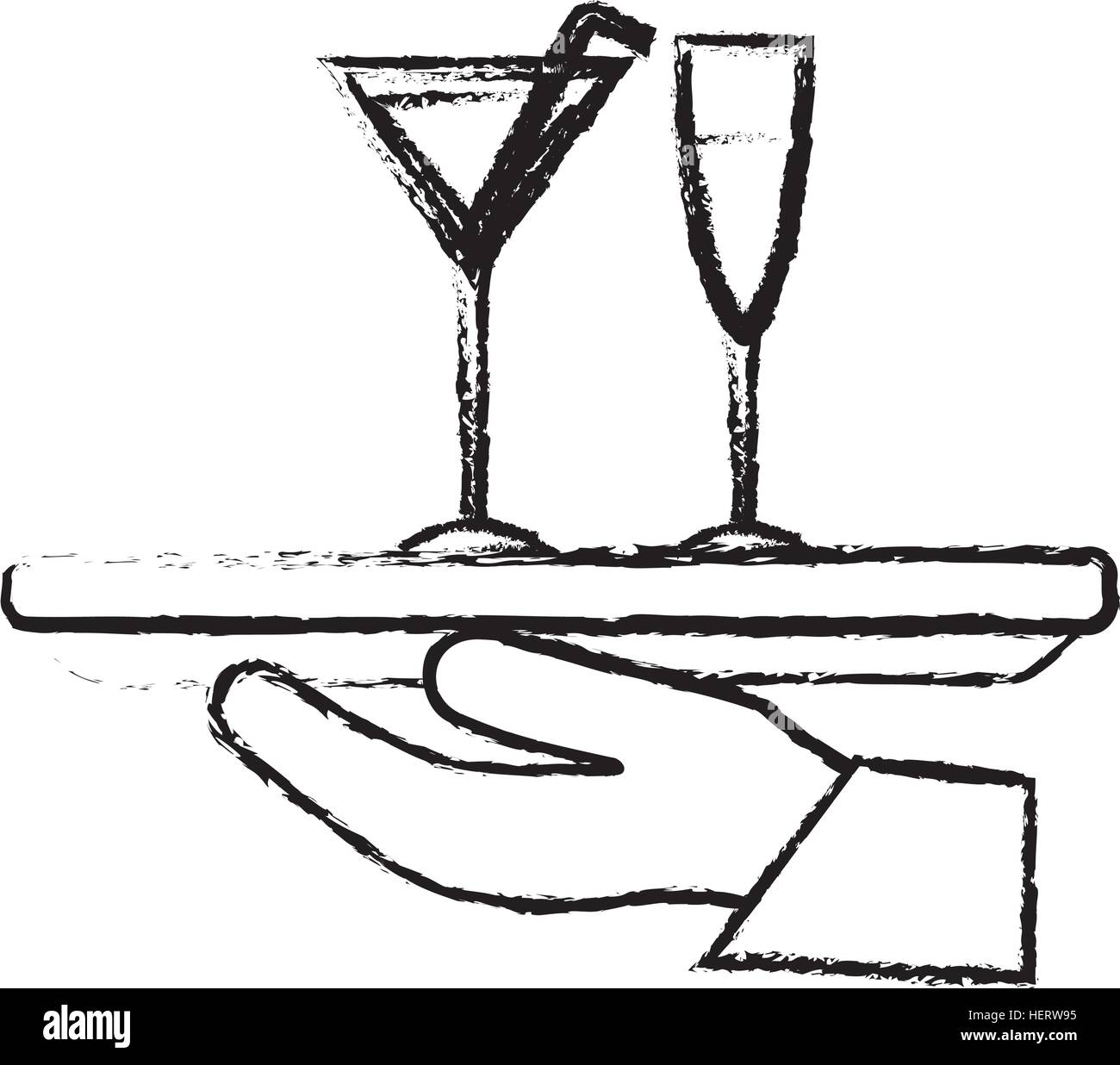 Waiter hand symbol Stock Vector Image & Art - Alamy