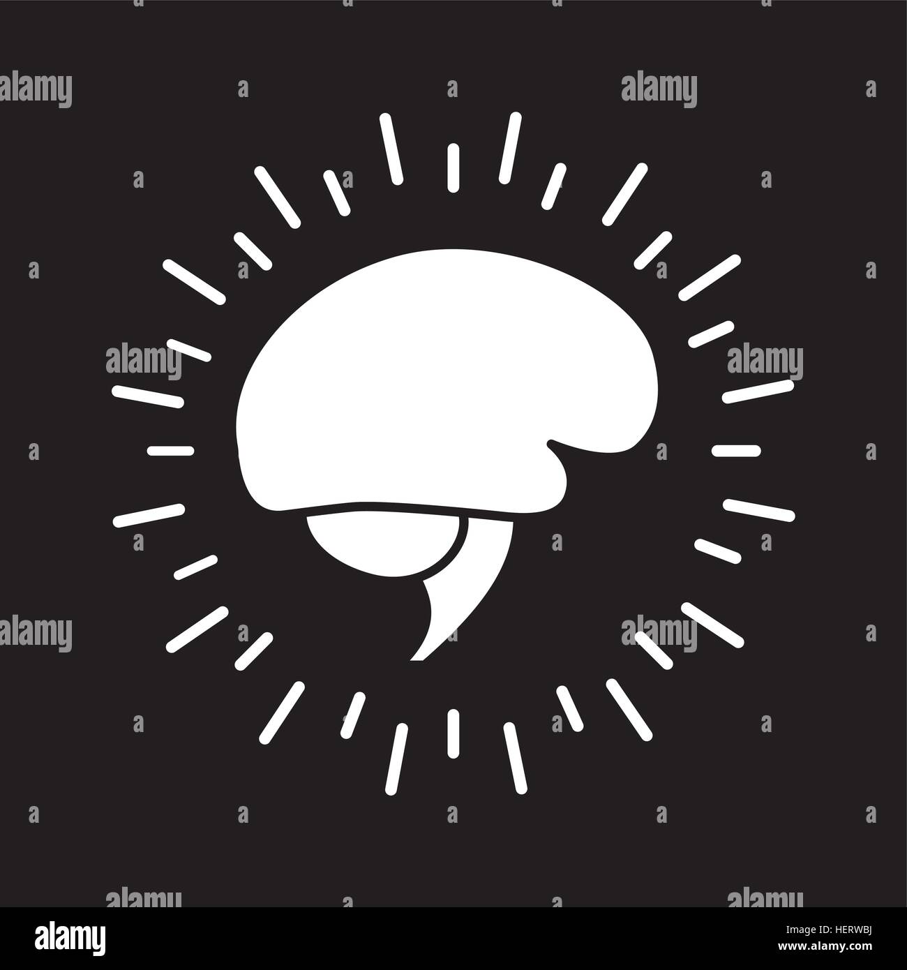 human brain organ icon over black background. colorful design. vector ...