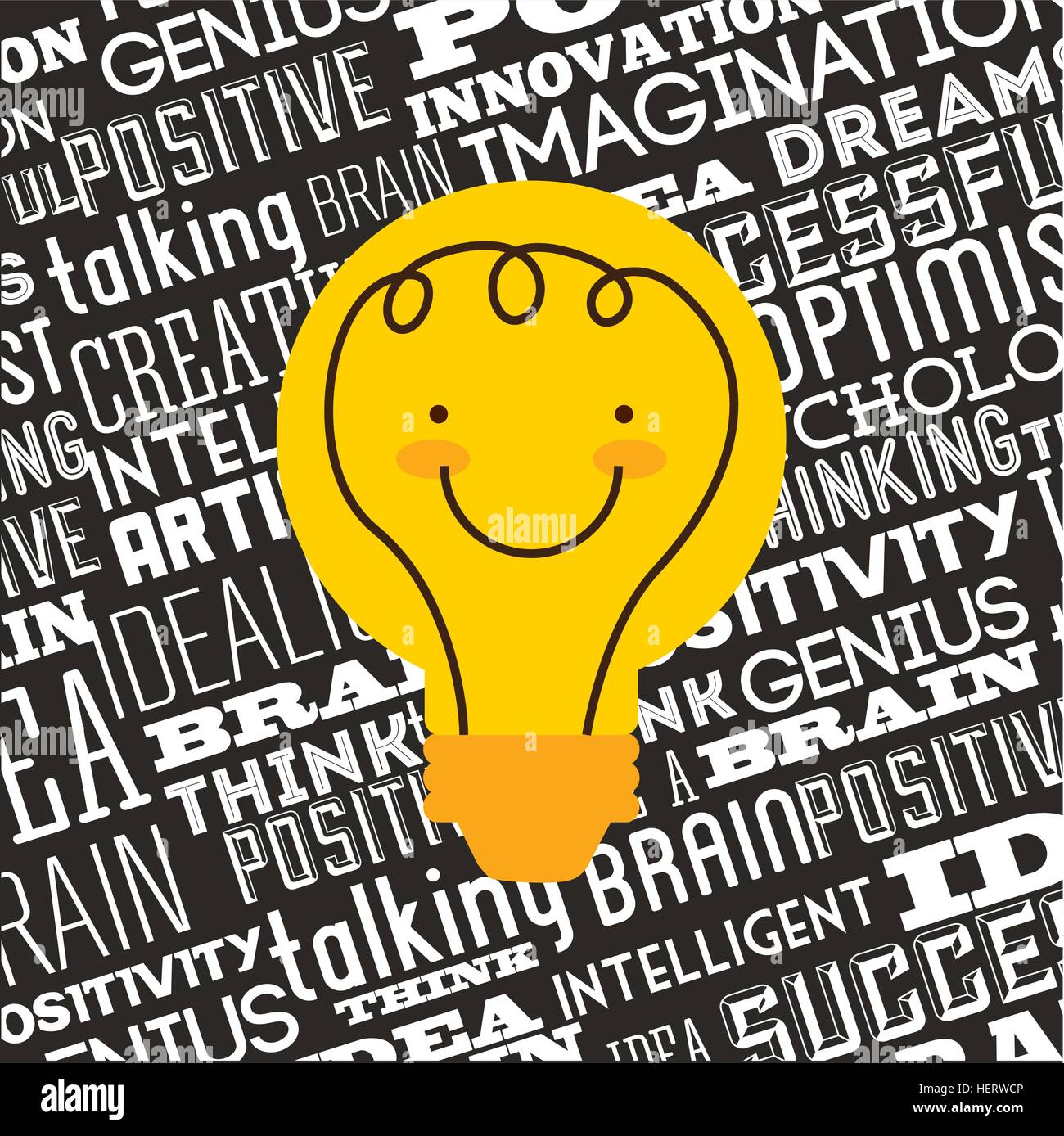 cartoon bulb light icon with happy face. colorful design. vector ...