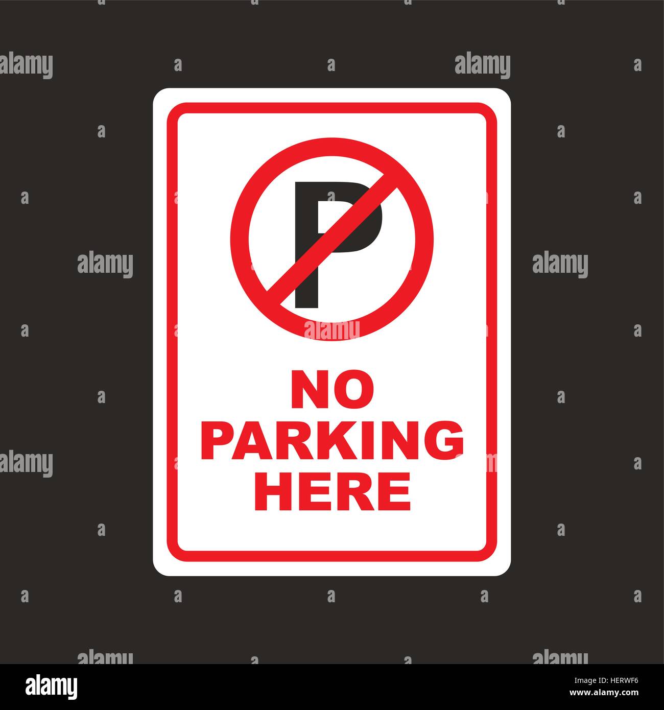 forbidden sign of parking zone icon over black background. vector ...