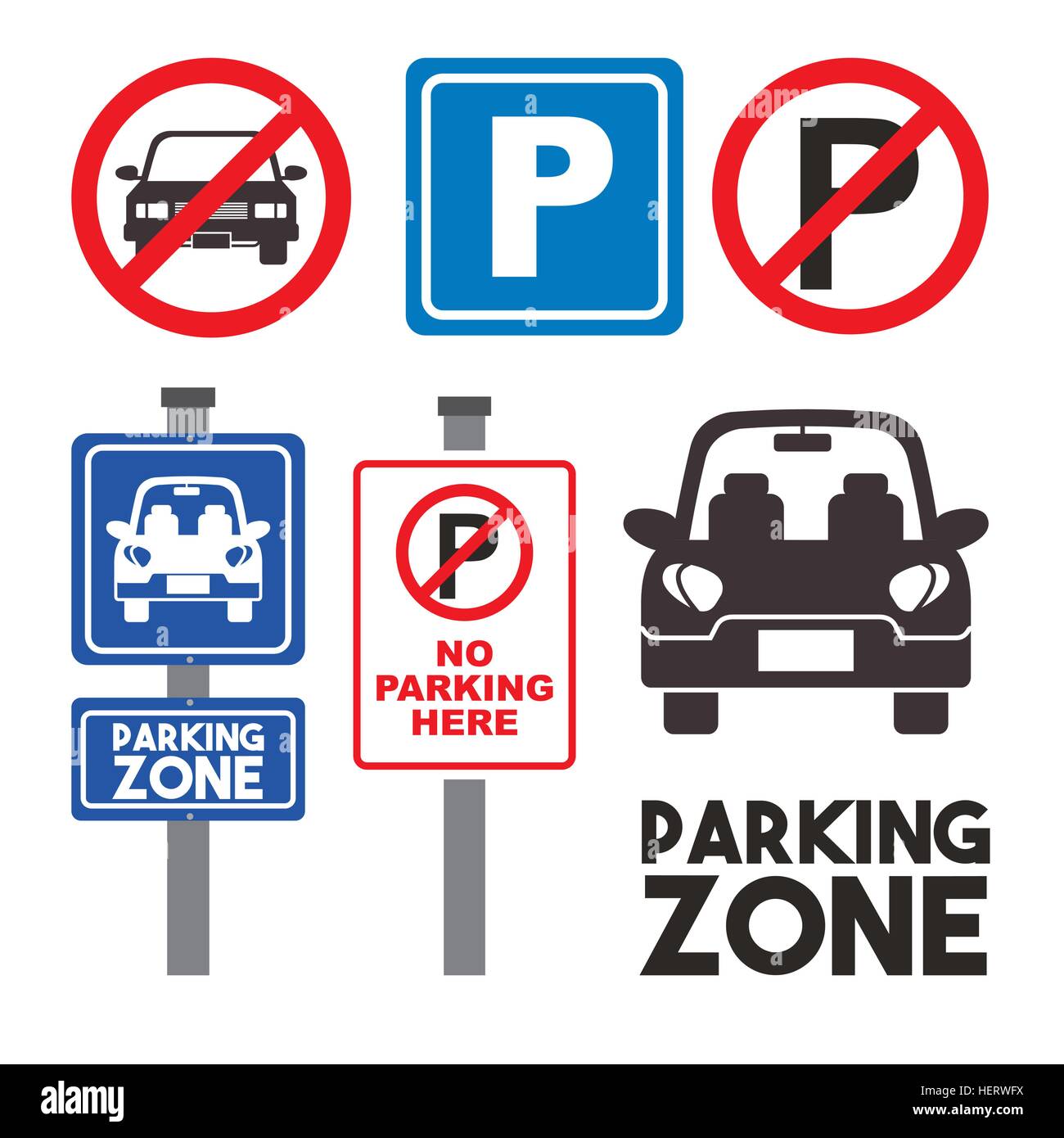Parking lot regulation signs Stock Vector Images - Alamy
