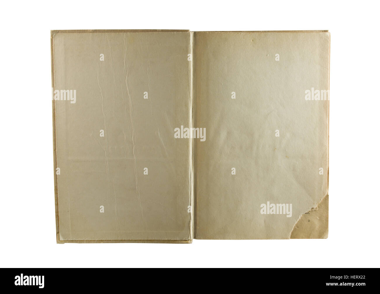 Very old book with Two Blank pages for your copy Stock Photo - Alamy