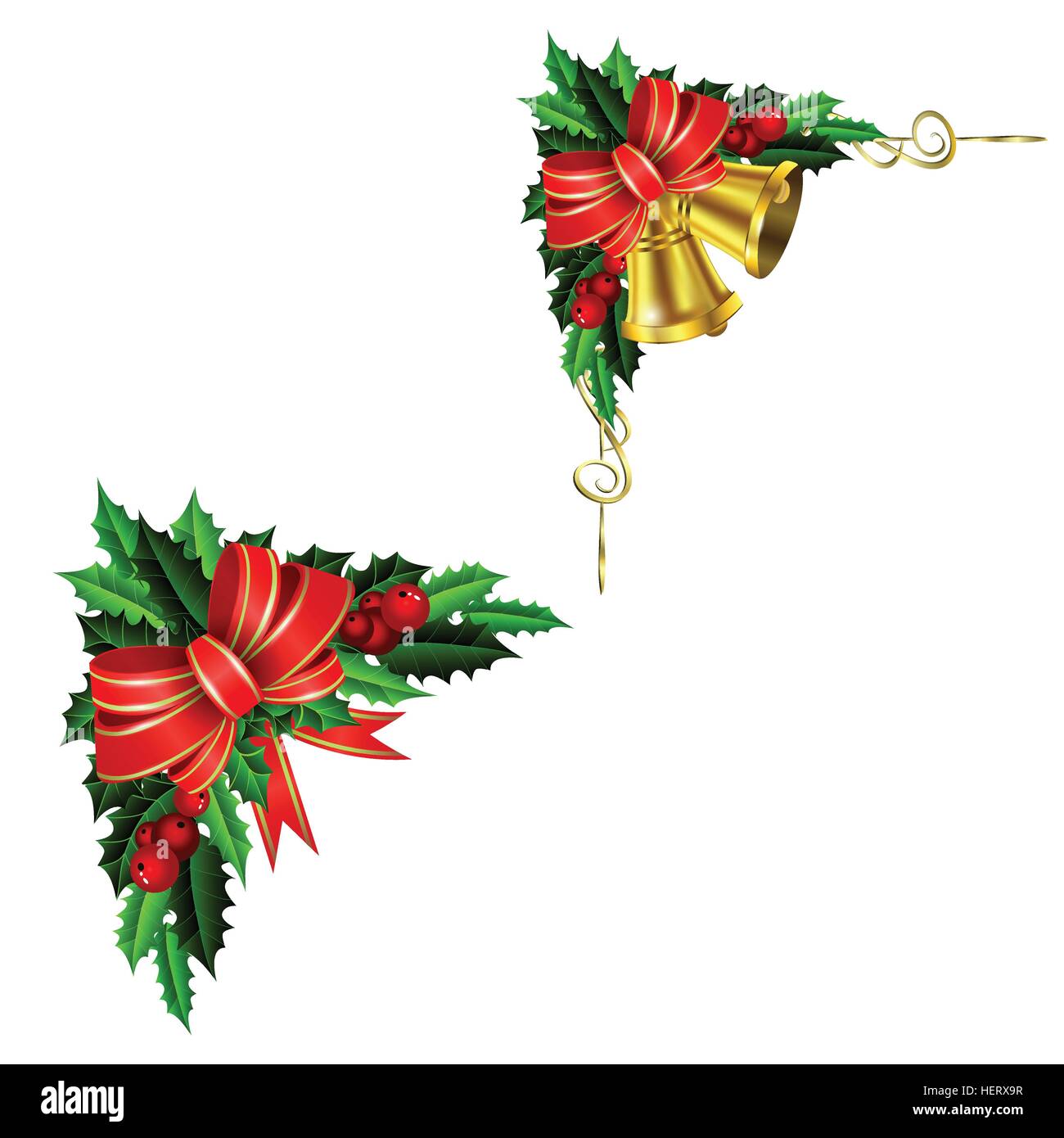 Gold christmas bell cutout Stock Vector Images - Alamy