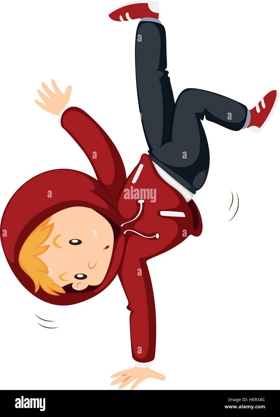 Boy doing breakdancing alone illustration Stock Vector Image & Art - Alamy