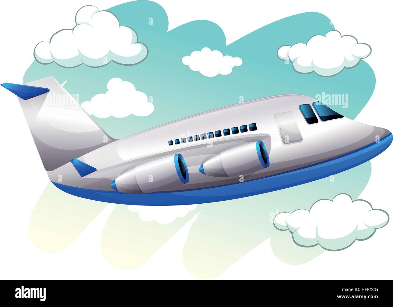 Airplane flying in the sky illustration Stock Vector Image & Art - Alamy