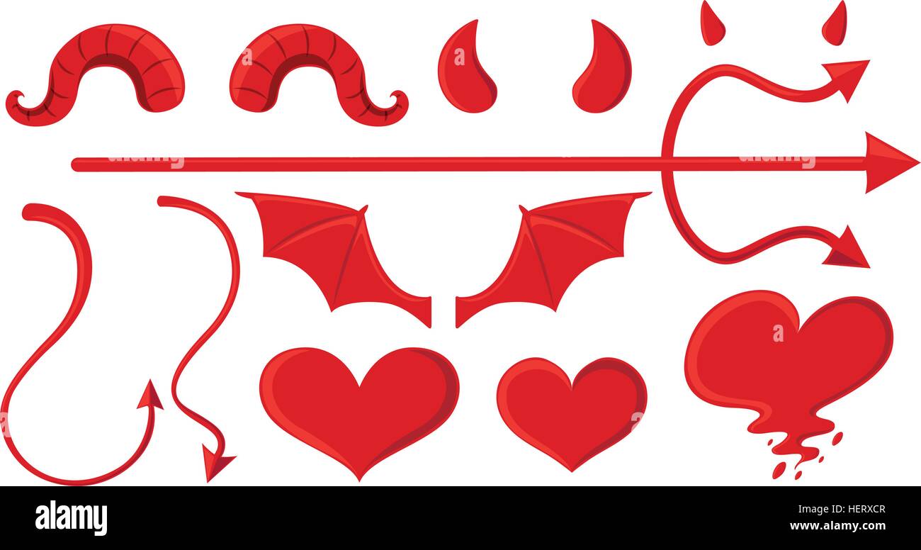 Angel And Devil Elements In Red Illustration Stock Vector Image And Art 5575