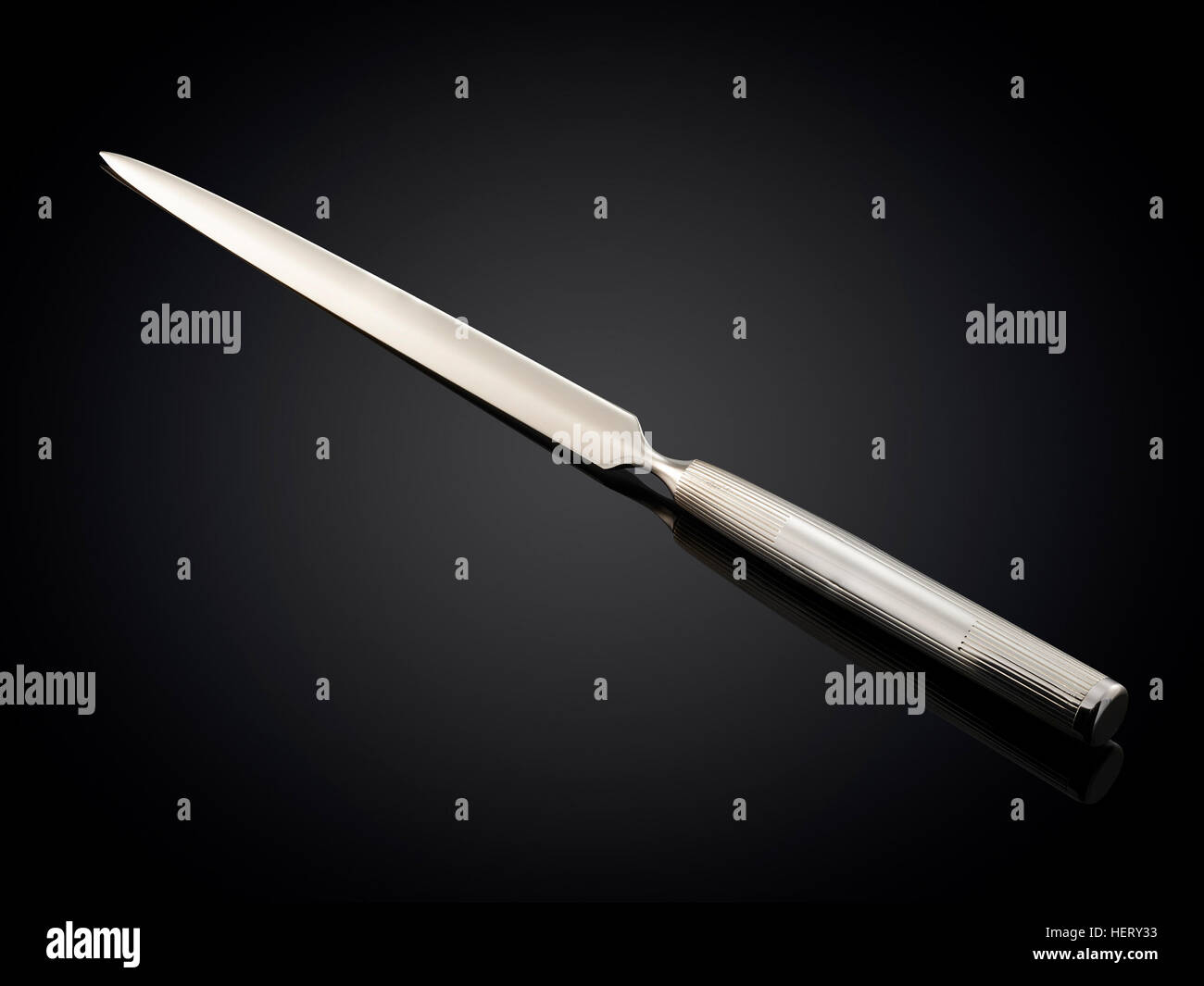 beautiful silver object on black background Stock Photo - Alamy