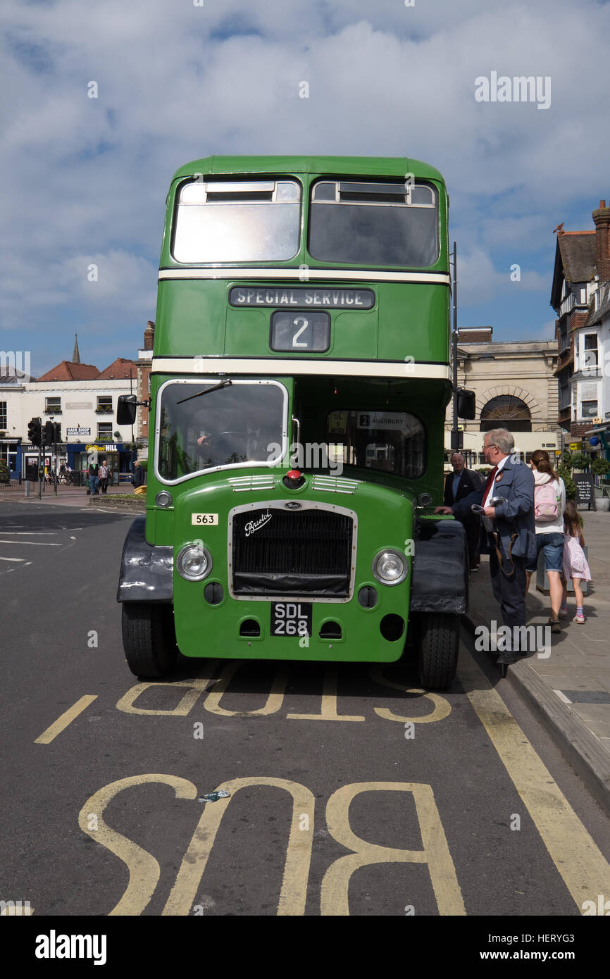 Vintage Hants & Dorset bus, Salisbury Stock Photo - Alamy