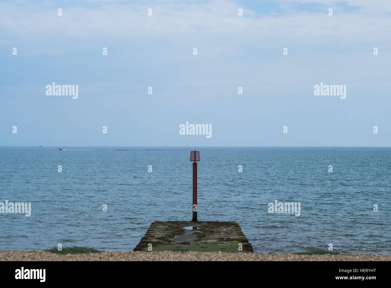 jetty and marker post Stock Photo - Alamy