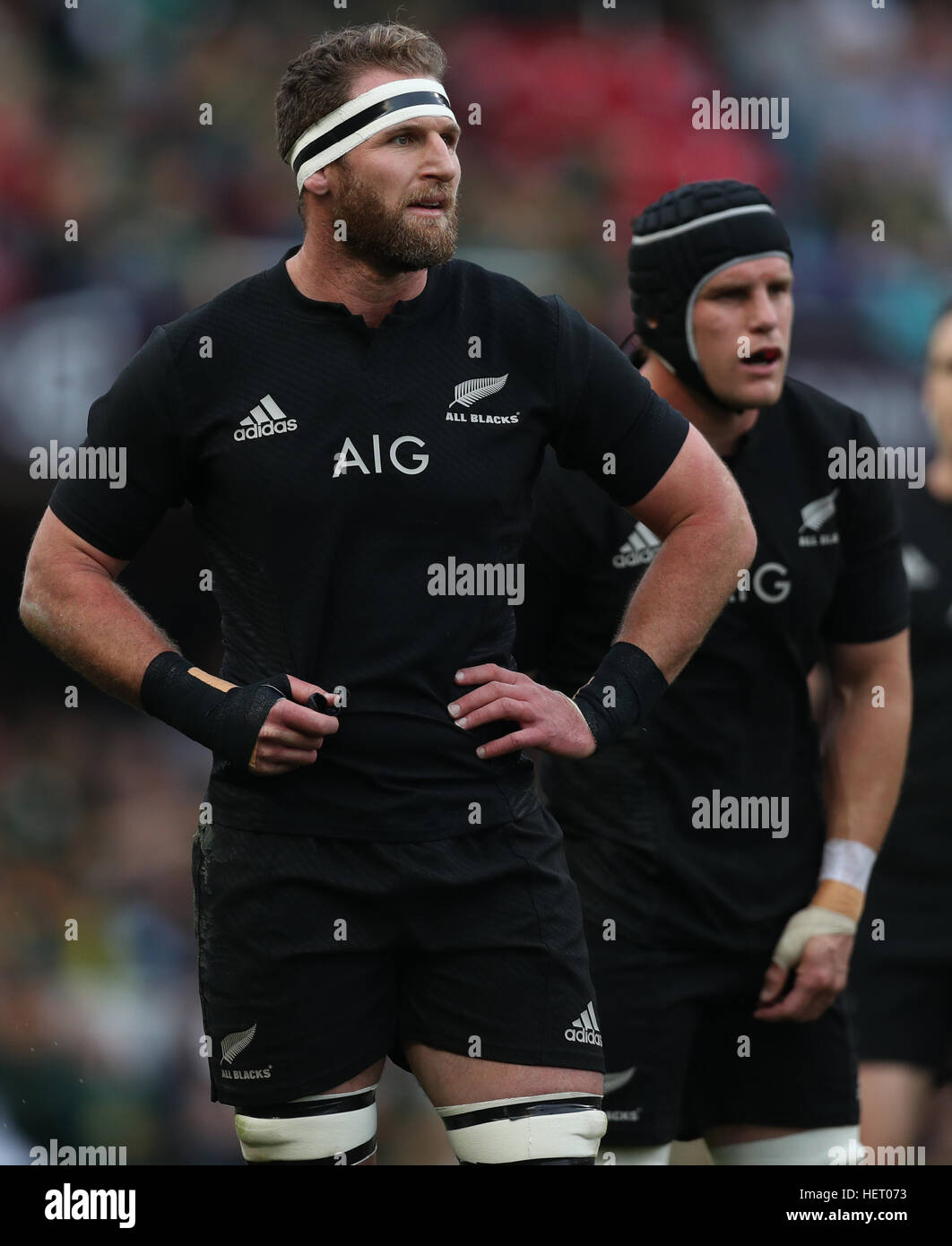 DURBAN, SOUTH AFRICA - OCTOBER 08: Kieran Read (captain) of New Zealand ...