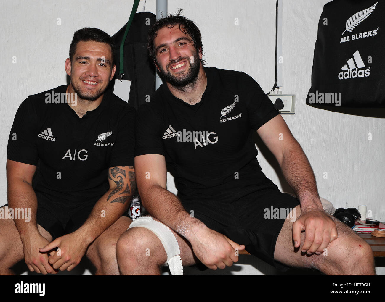 DURBAN, SOUTH AFRICA - OCTOBER 08: Codie Taylor and Sam Whitelock of ...