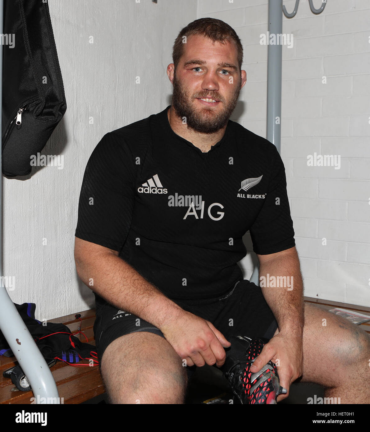 DURBAN, SOUTH AFRICA - OCTOBER 08: Owen Franks of New Zealand during ...