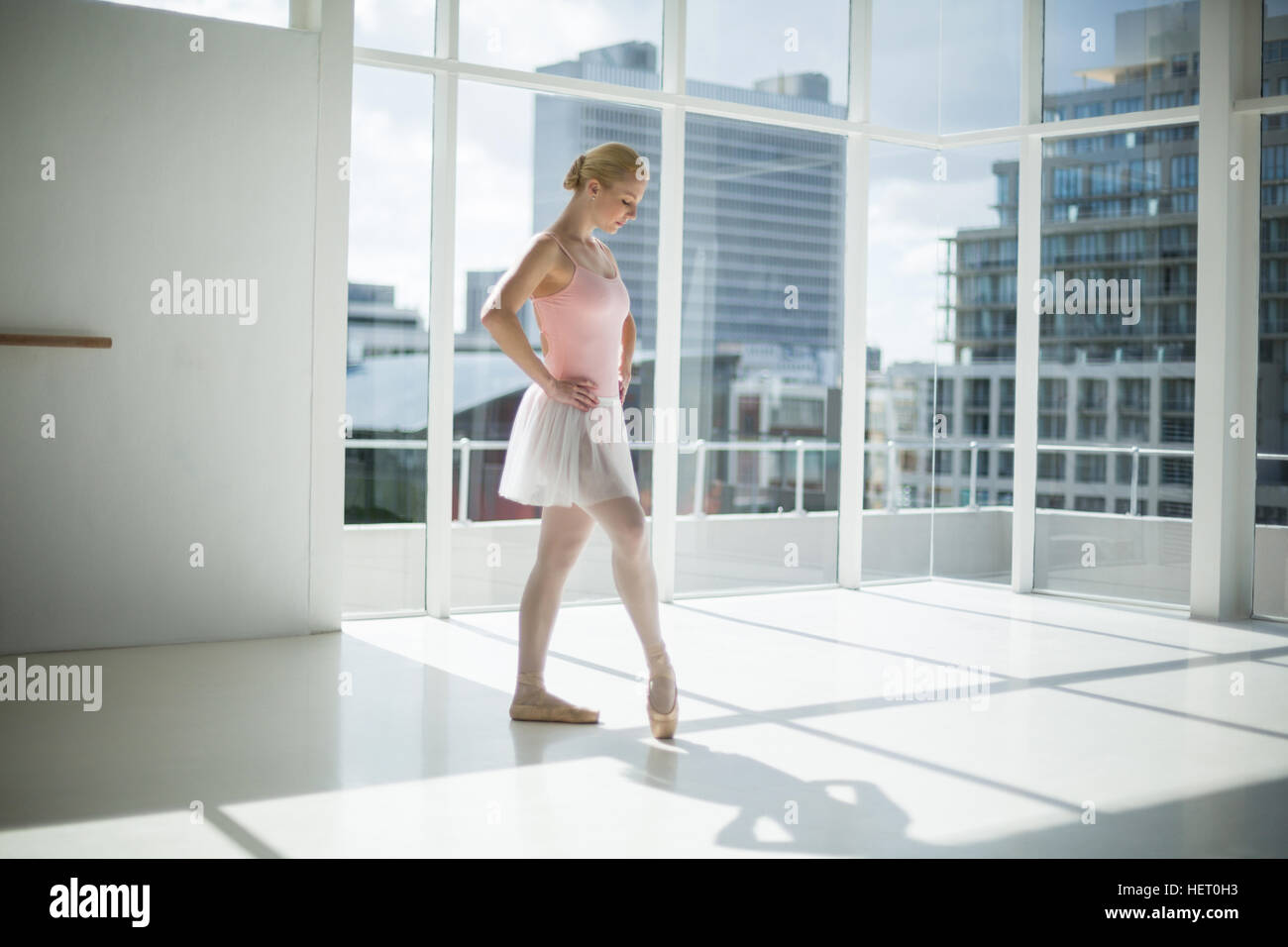 Ballerina practicing a ballet dance in ballet studio Stock Photo - Alamy