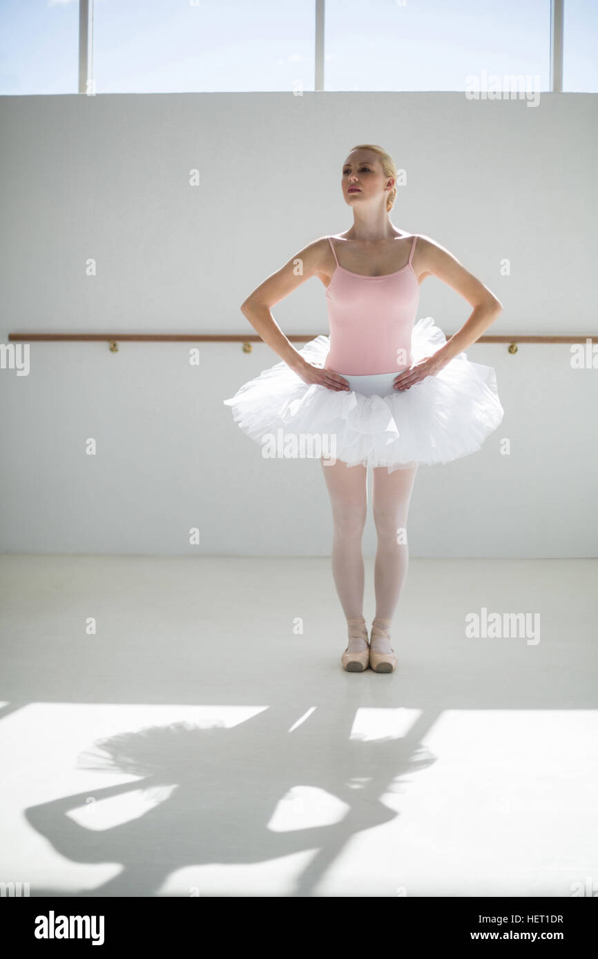 Ballerina practicing a ballet dance in ballet studio Stock Photo - Alamy