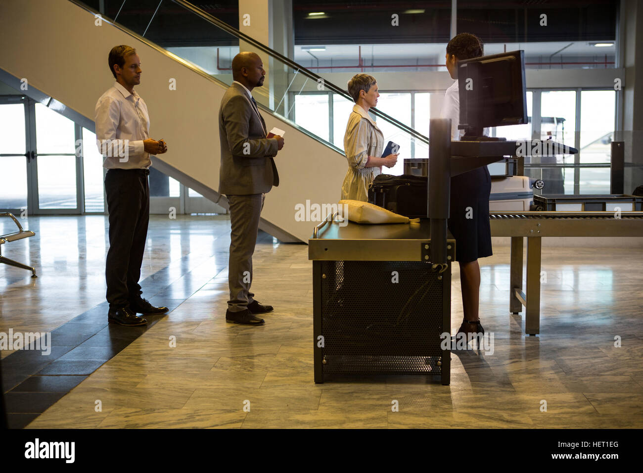 Counter line queue terminal hi-res stock photography and images - Alamy