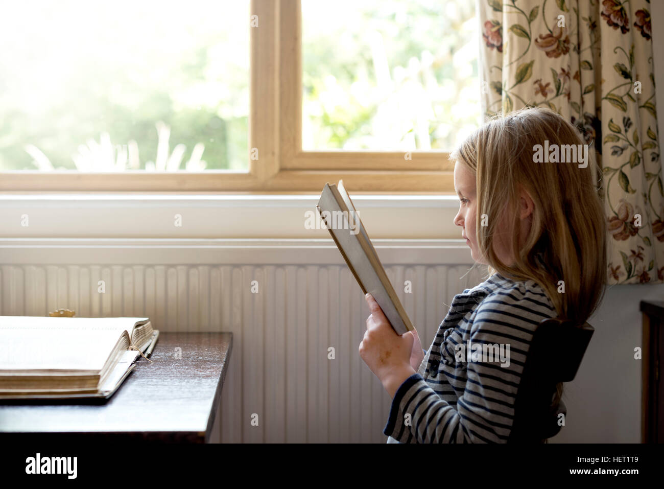 Adorable Cute Girl Reading Storytelling Concept Stock Photo - Alamy
