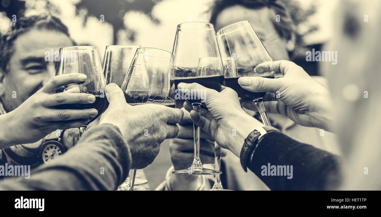 Group Of People Cheers Concept Stock Photo - Alamy