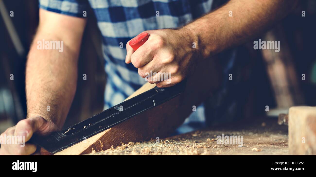 Carpenter Craftman Lumber Timber Woodwork Concept Stock Photo - Alamy