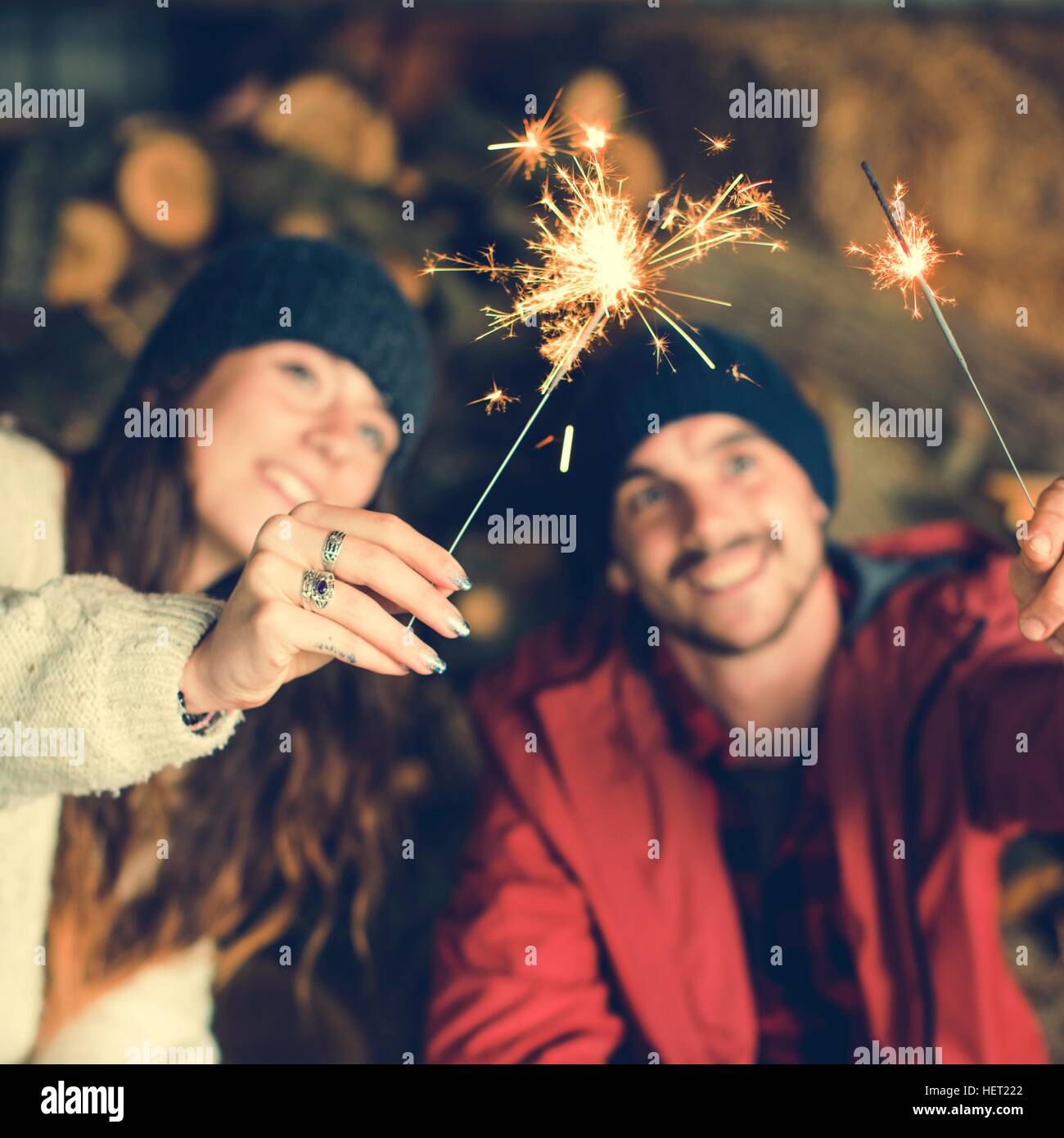 People Sparkler Celebration Happiness Togetherness Concept Stock Photo ...