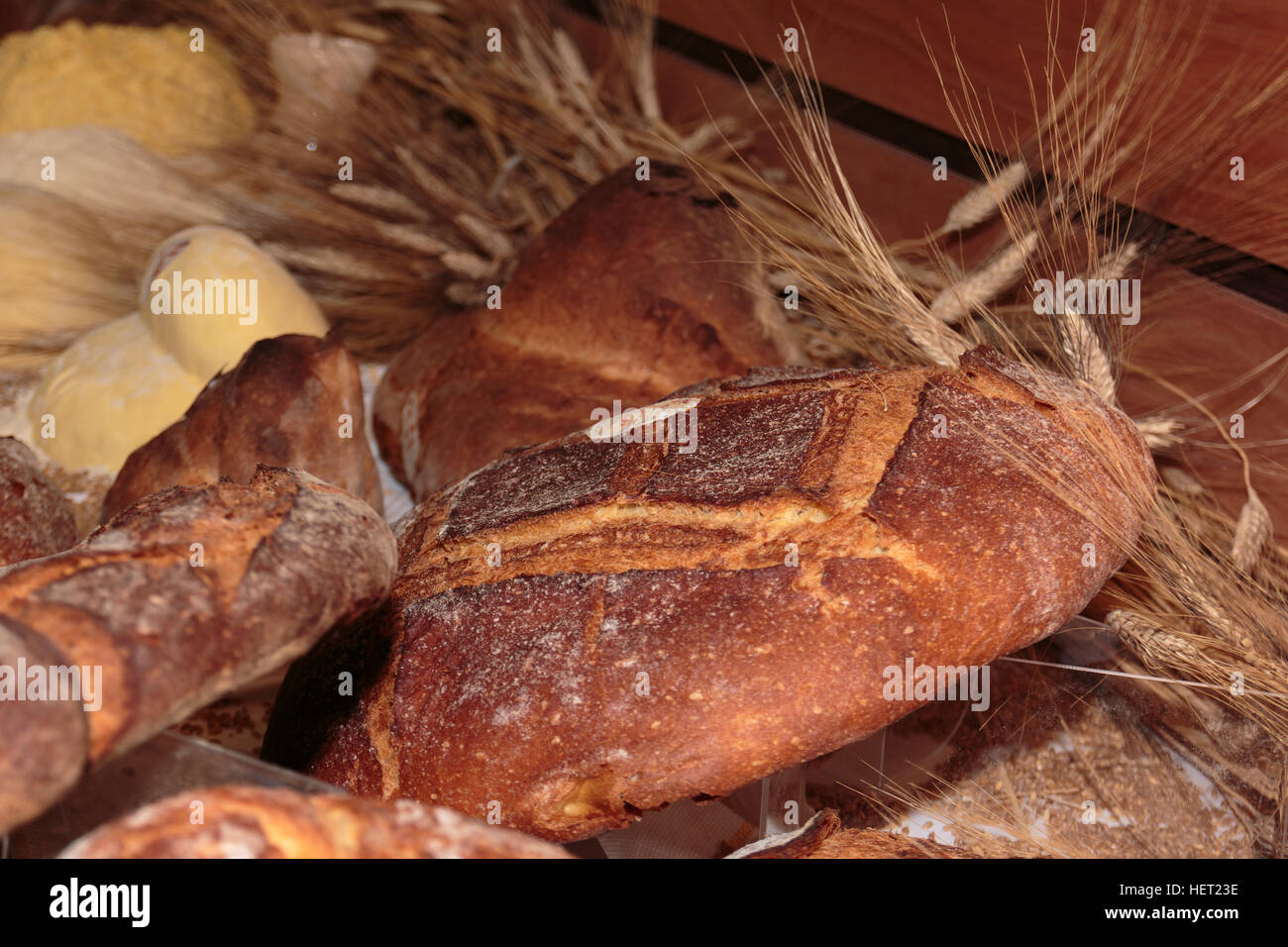 Altamura Italian Fresh Bread and Sheaves of Wheat Stock Photo - Alamy