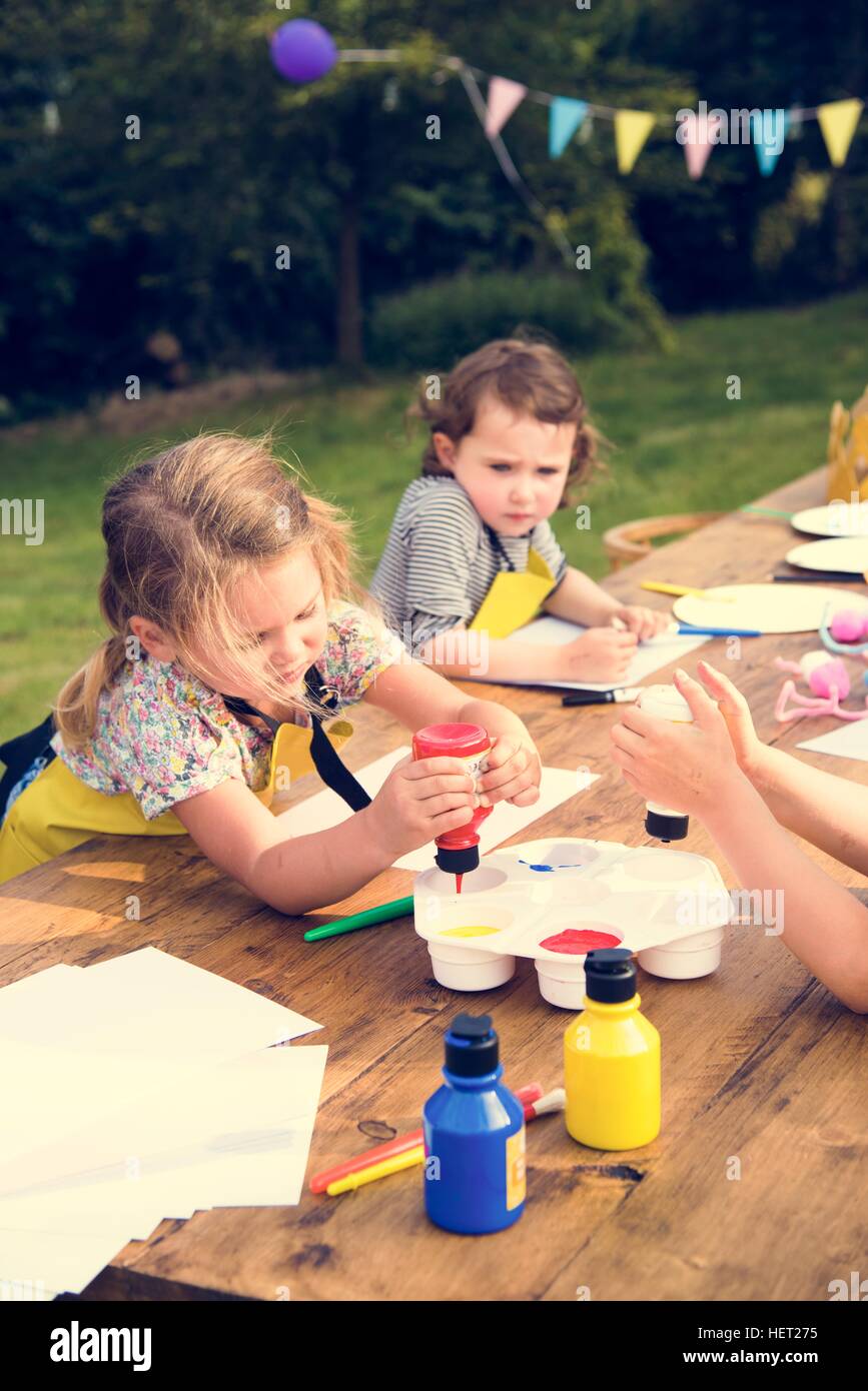 Kid Learning Painting Drawing Art Concept Stock Photo - Alamy