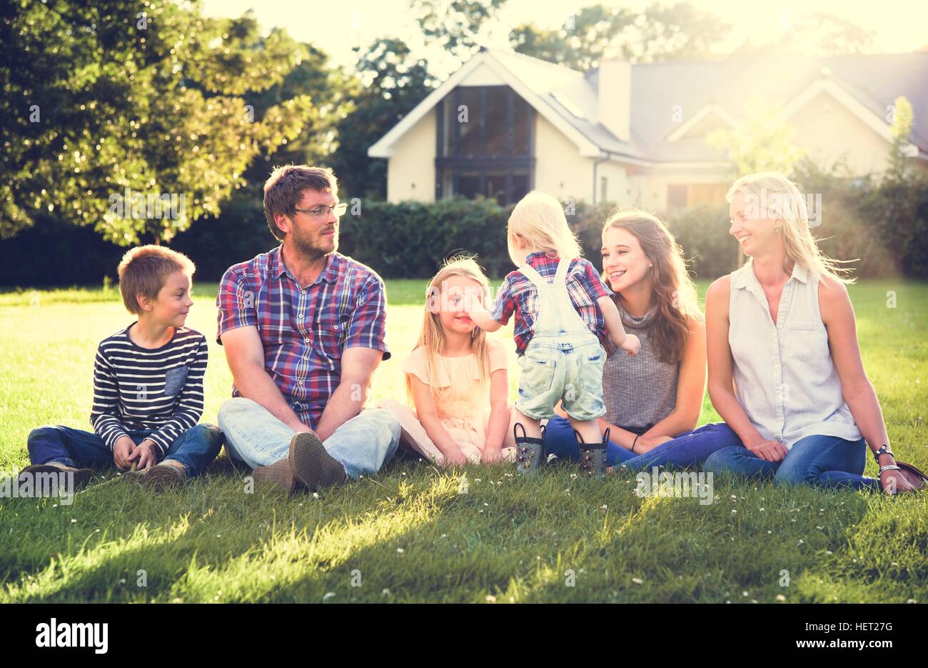 Family Generations Parenting Togetherness Relaxation Concept Stock ...