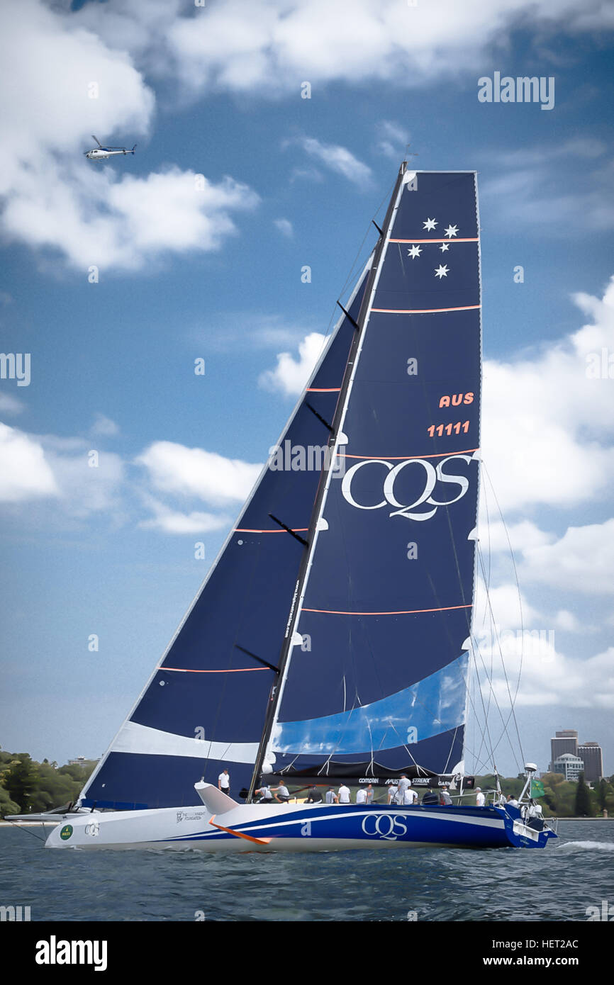 Sydney, Australia. 22nd Dec, 2016. 100ft maxi racing yacht CQS pictured ...