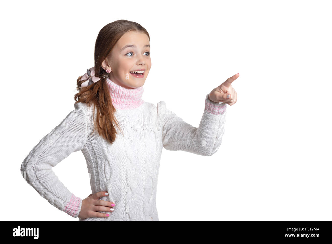 Little girl pointing Stock Photo - Alamy