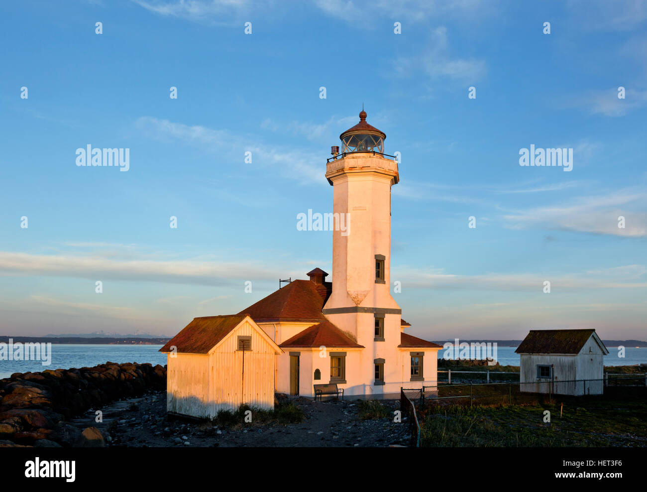 WASHINGTON - Sunset at Point Wilson Lighthouse located on Admiralty ...
