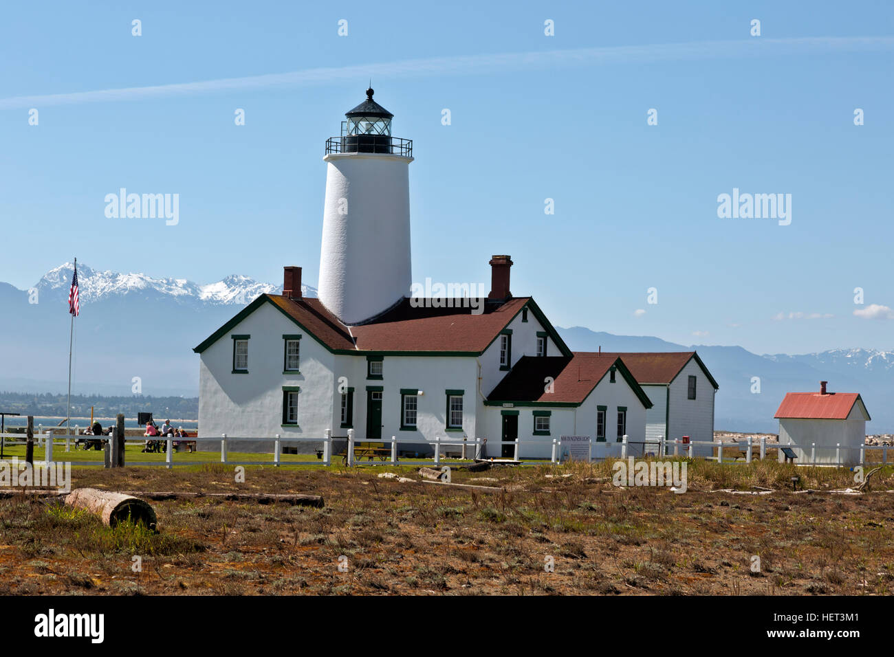 New Dungeness Lighthouse on the Dungeness Spit on the Strait of Juan de ...