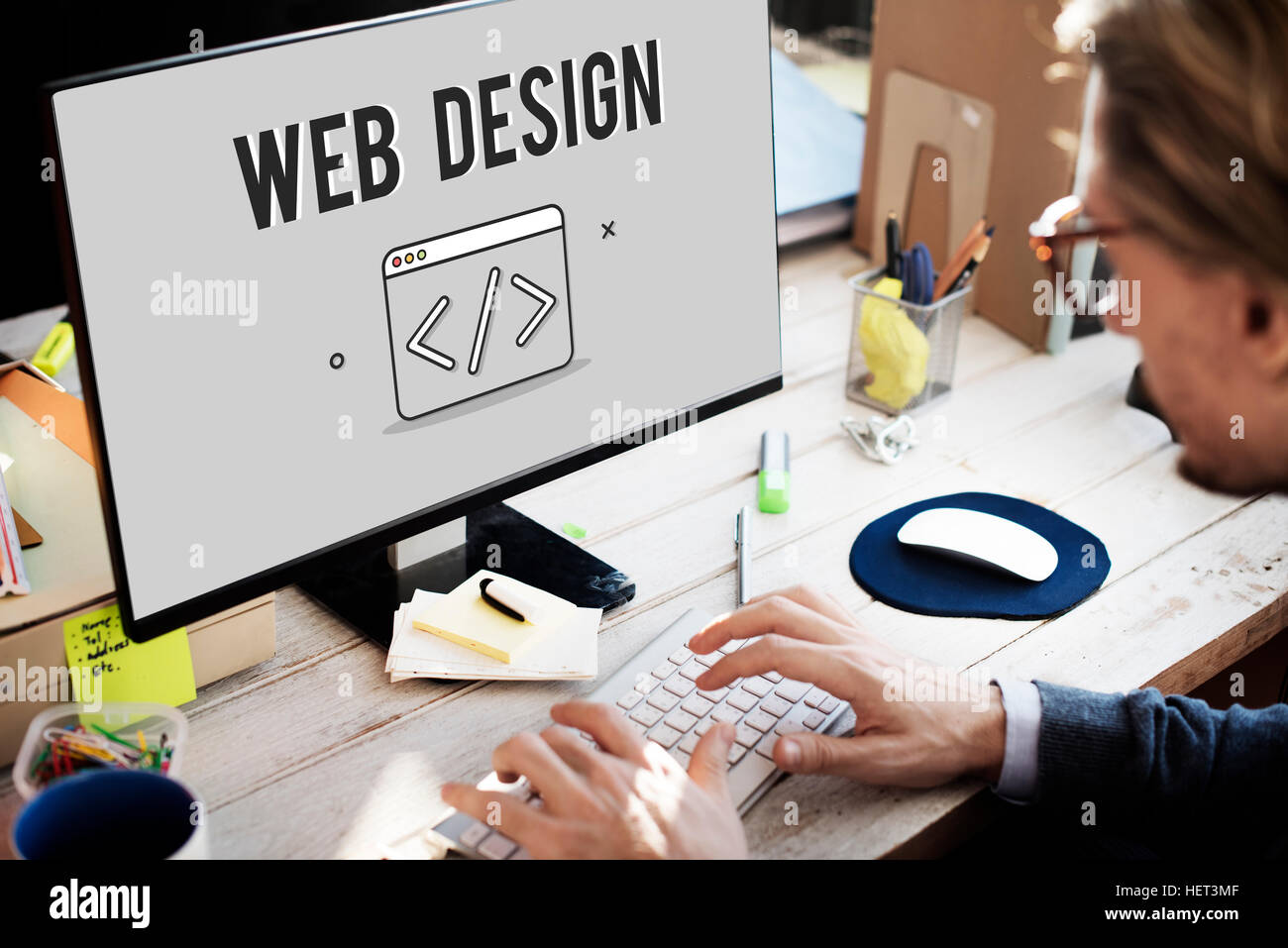 Web Development Symbol Icon Concept Stock Photo - Alamy