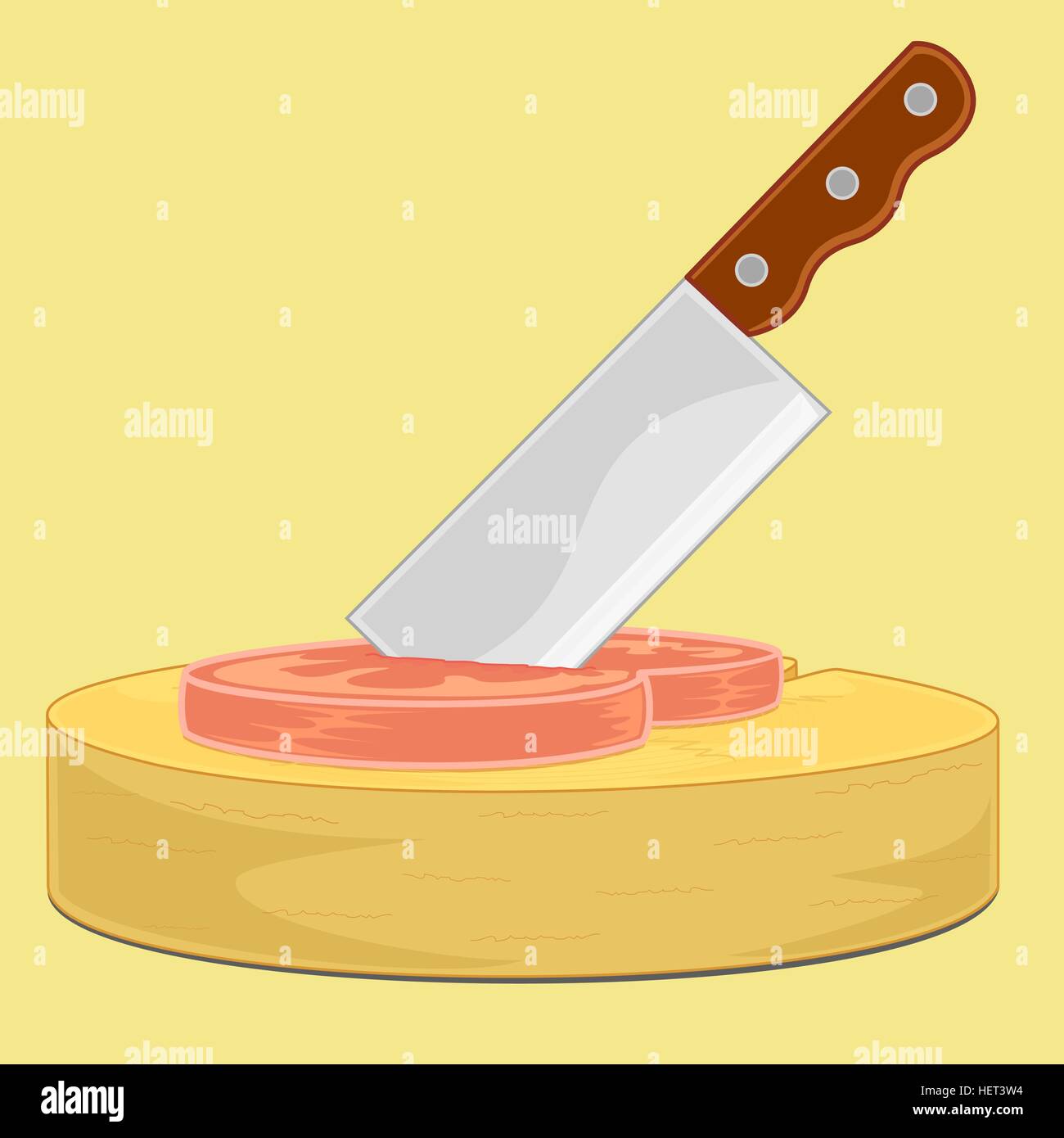 vector and illustration of chopping knife stab on meat Stock Vector ...