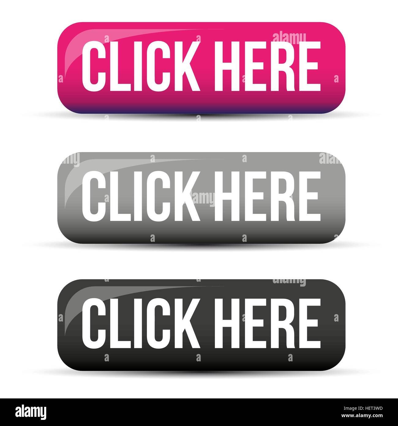 Click Here button set Stock Vector Image & Art - Alamy