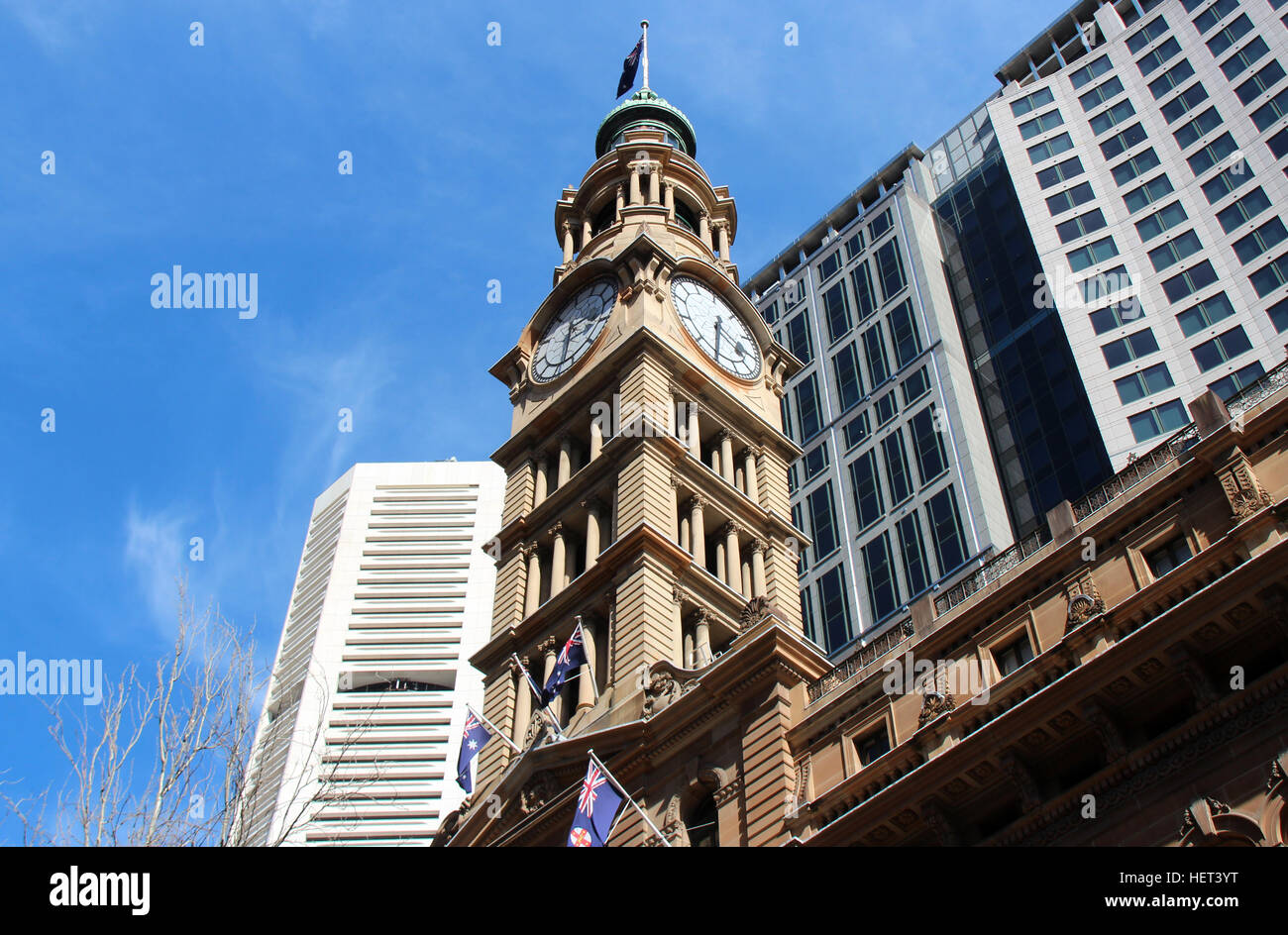 Tower and clock of a building in Martin Place in Sydney (Australia ...