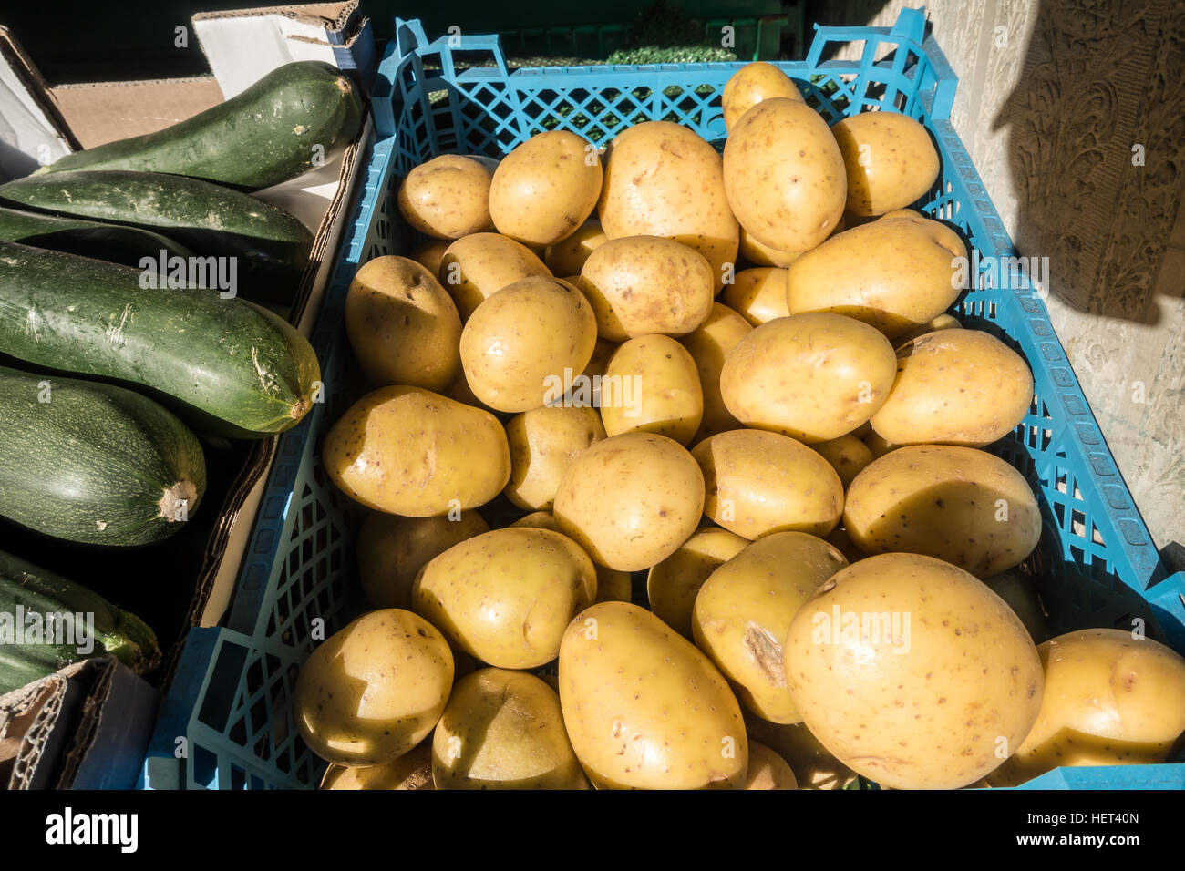 New potatoes on sale in an East London shop Stock Photo - Alamy