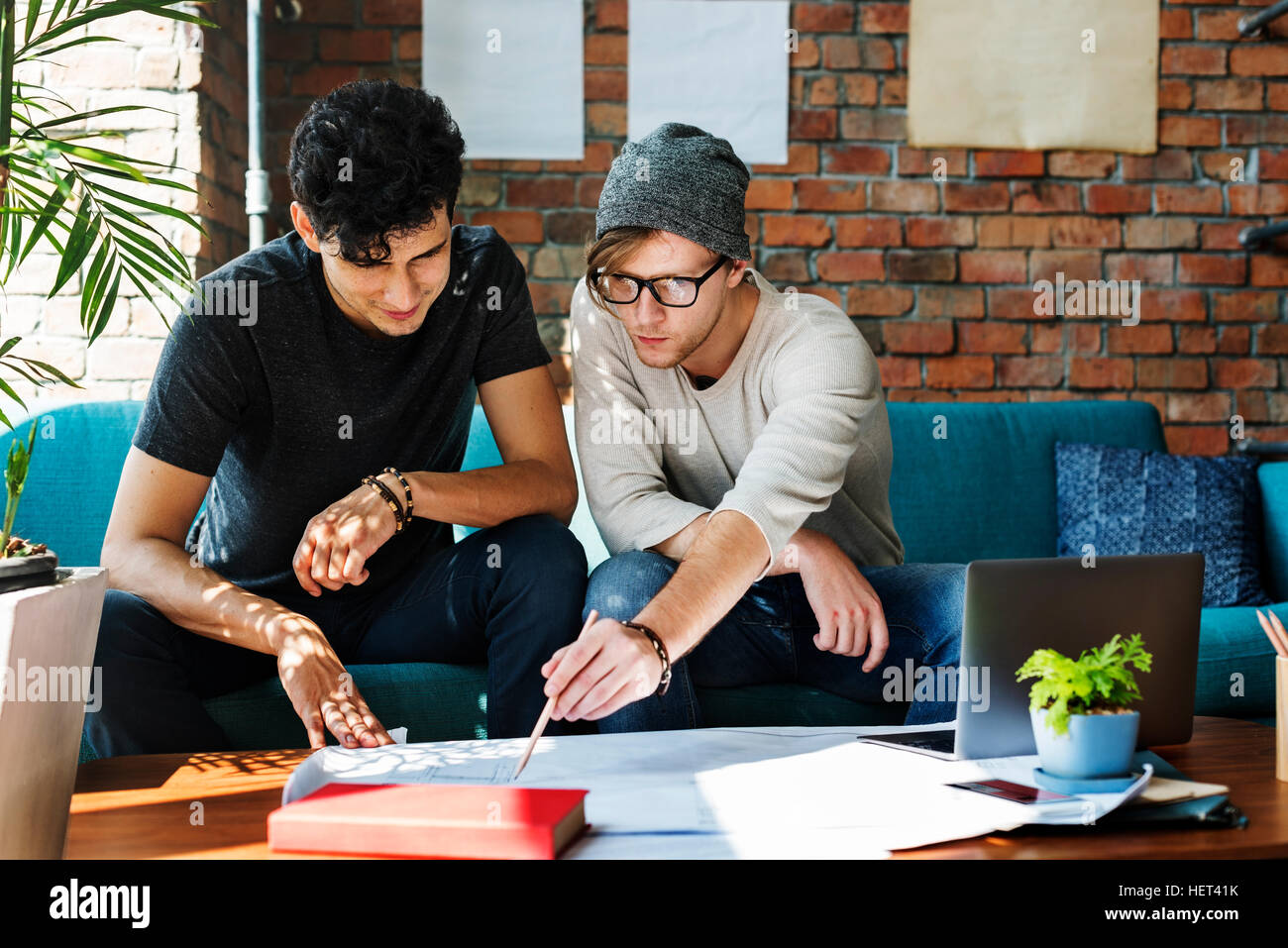 People Meeting Discussion Design Talking Blueprint Concept Stock Photo ...