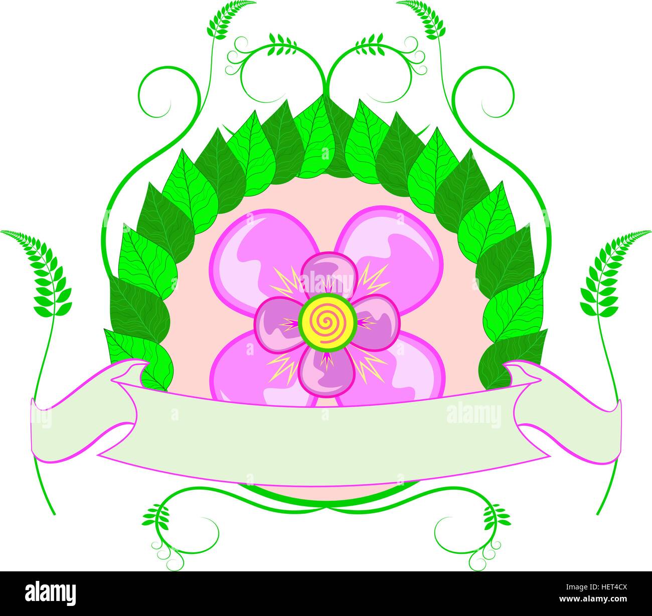 vector and illustration of pink flower label Stock Vector Image & Art ...