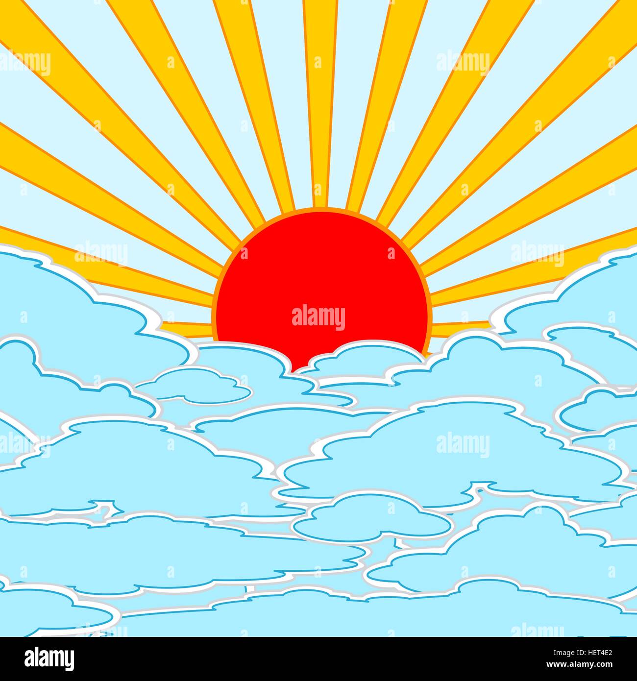 vector and illustration of sunburt and cloud Stock Vector Image & Art ...