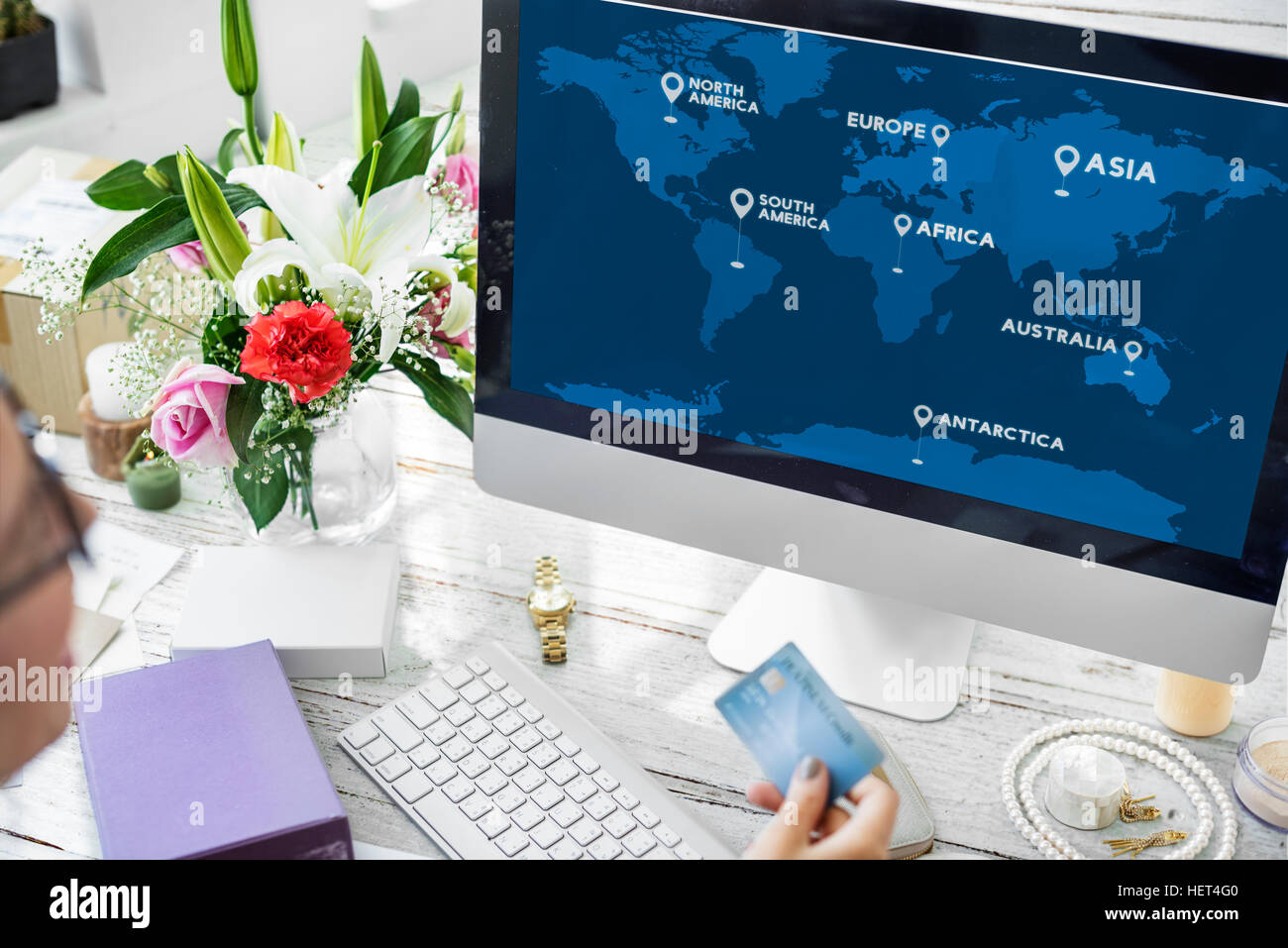 Global Business Map Destination Concept Stock Photo - Alamy