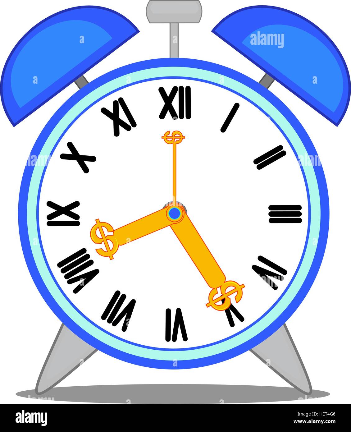 vector and illustration of blue alarm clock in concept time is money ...