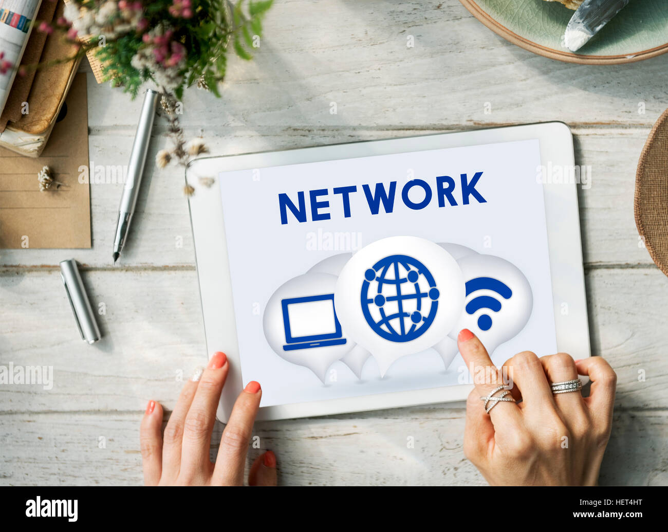 Internet Wireless Connection Icons Concept Stock Photo - Alamy