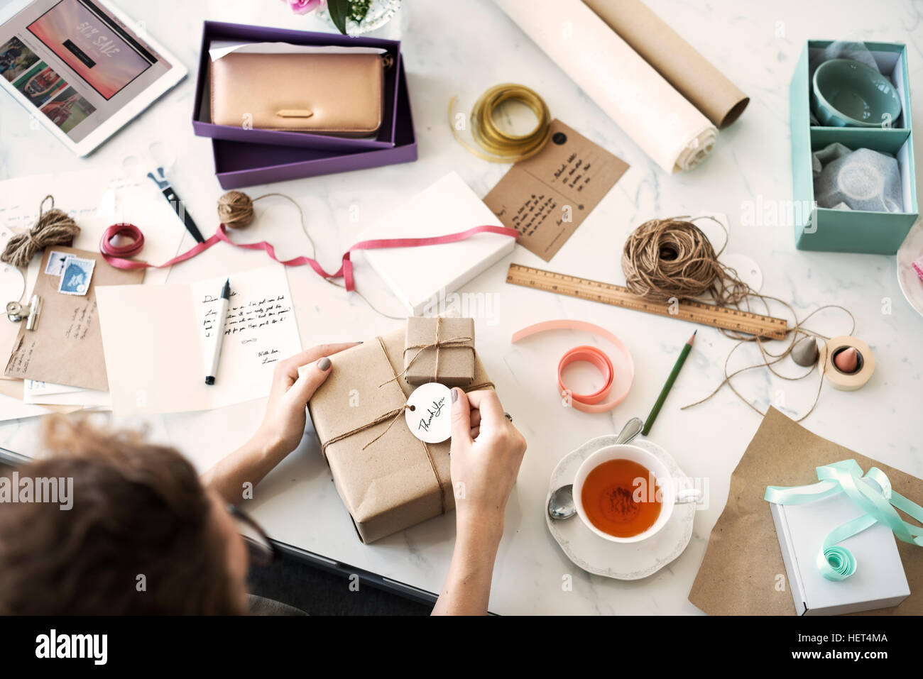 Gift Packing Present Creative Ideas Simplify Concept Stock Photo - Alamy