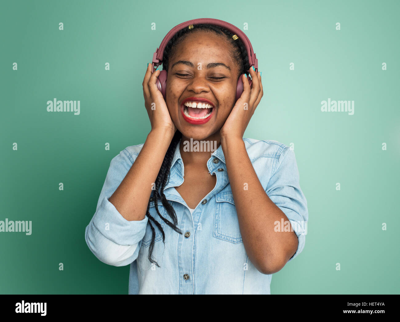 Person Listening Music Headphones Concept Stock Photo - Alamy