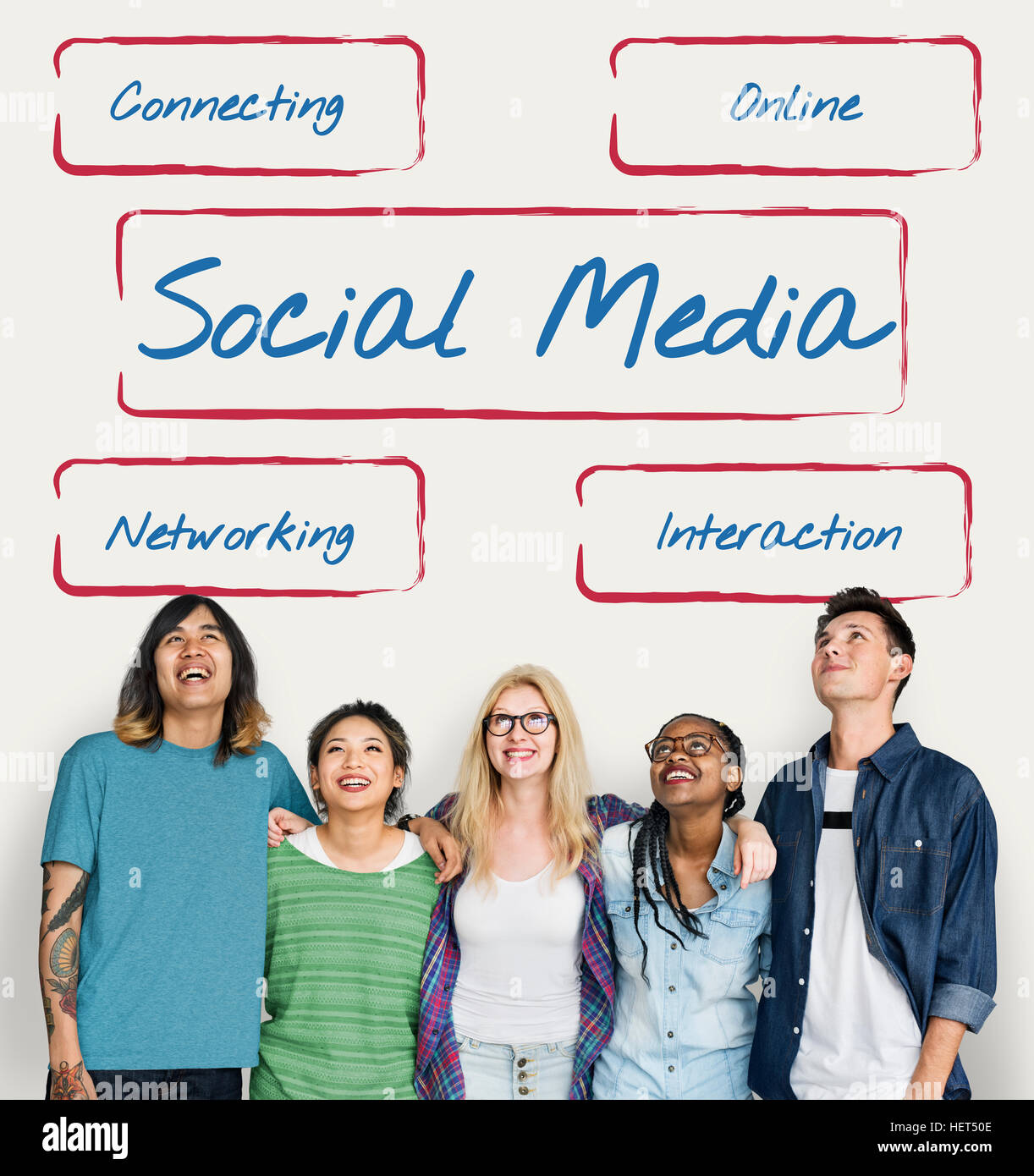 Social Media Netowrking Interaction Online Connection Concept Stock ...